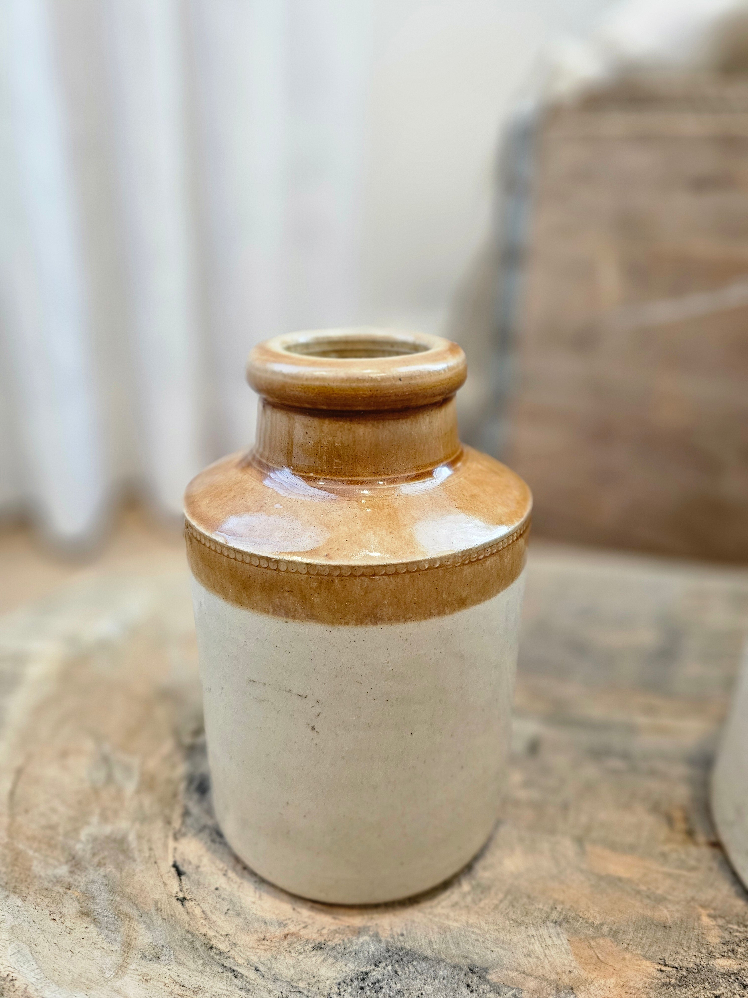 Small Stoneware Crock Glossy Rim | Magnolia Lane co. Home + Garden + Gift